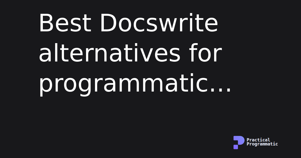 Best Docswrite alternatives for programmatic SEO
