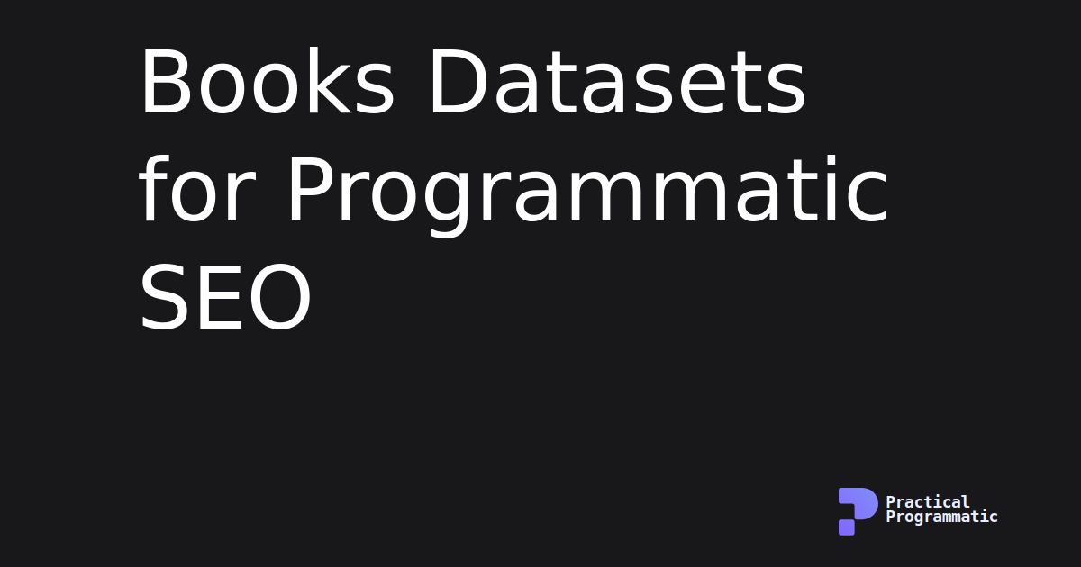 Books Datasets for Programmatic SEO