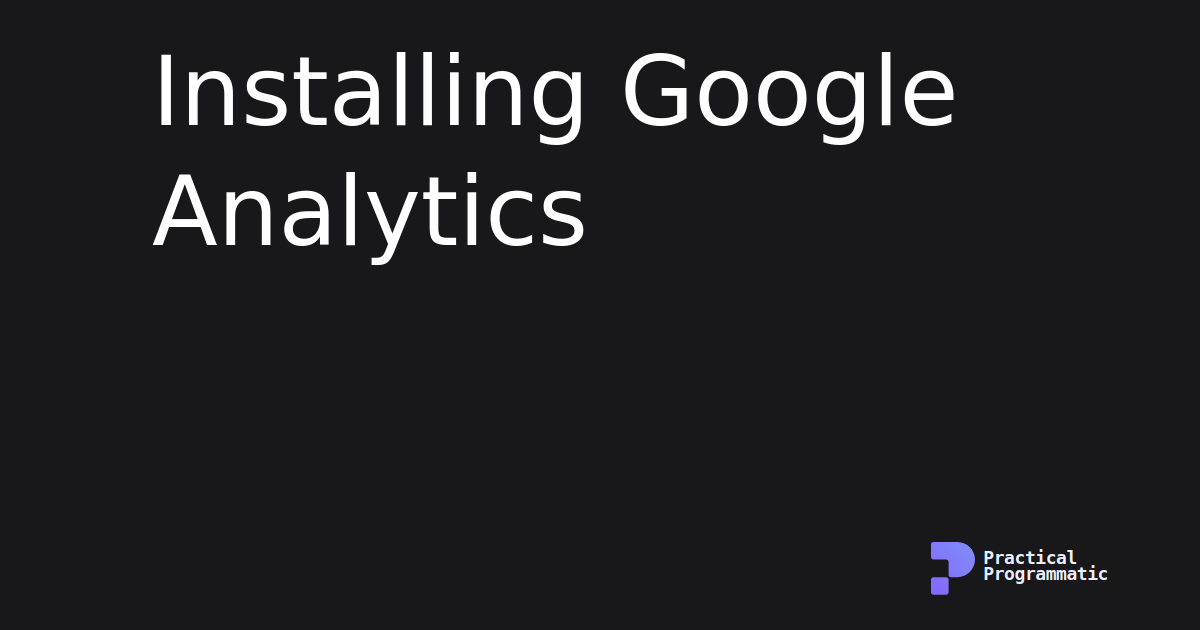 Installing Google Analytics