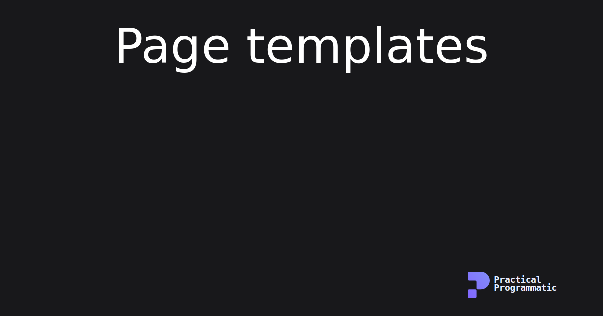 Page templates